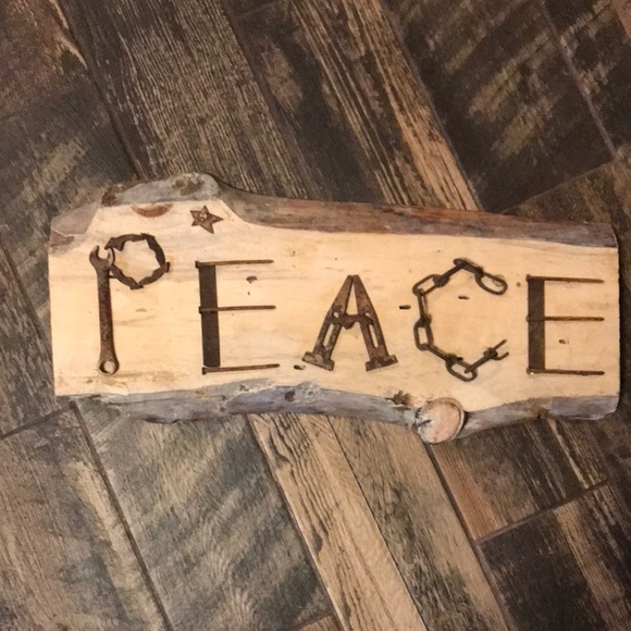 Other | Local Artist Rustic Wood Peace Sign | Poshmark